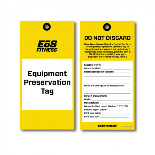 Equipment Preservation Tags - 3.5" x 7" (pack of 10)